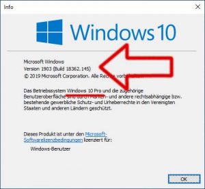 Windows 10 genaue Version anzeigen mit winver – Tuhl Teim DE
